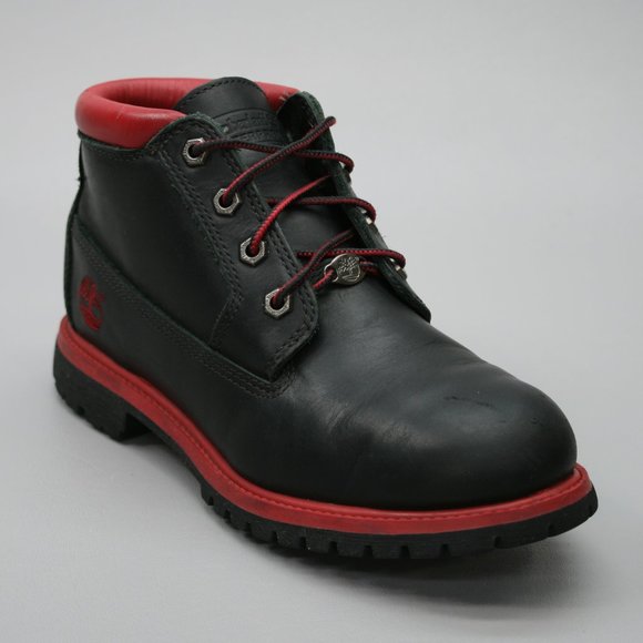 Timberland | Shoes | Timberland Ladies 95 Black Red Leather Trail ...